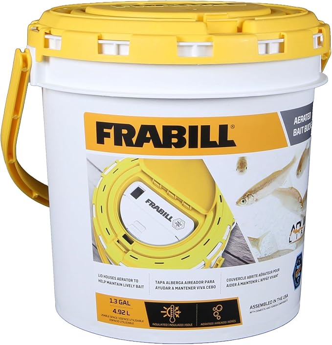 Frabill Insulated Bait Bucket with Built in Aerator - HobbyGrabber